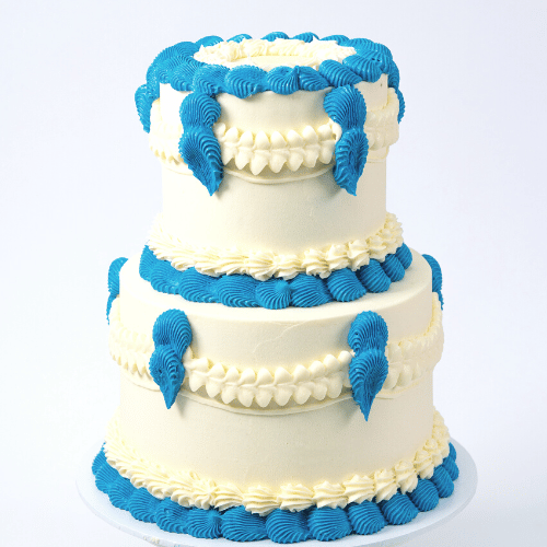Multi-Tier Blue Vintage Cake
