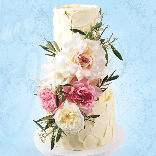 Multi Tier Rustic Stucco Wedding Cake