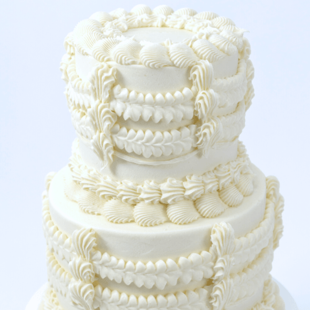 Multi-Tier White Vintage Cake