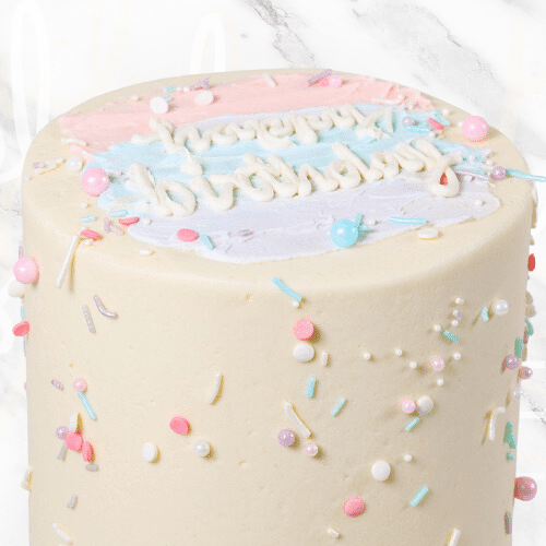 Pastel Birthday Bash Sprinkle Cake