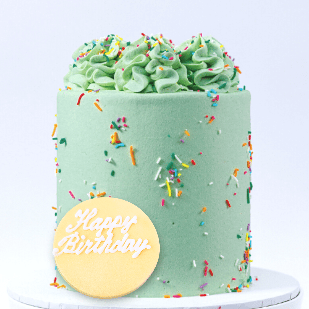 Pastel Green Sprinkles Cake
