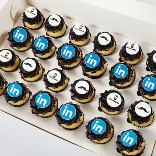 VEGAN Movember Corporate Logo Mini Cupcakes (24)