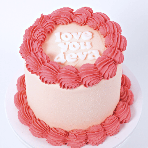 Vintage Minimalist Pink Message Cake