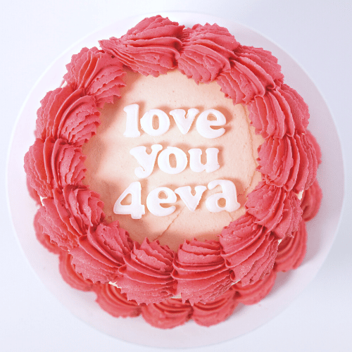 Vintage Minimalist Pink Message Cake
