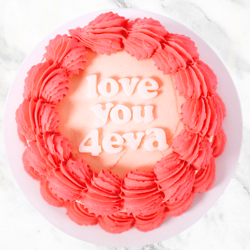 Vintage Minimalist Pink Message Cake