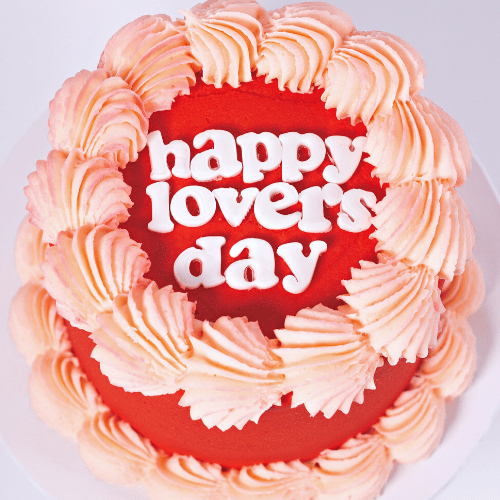 Vintage Minimalist Red Message Cake